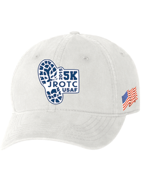 5K 2015 JROTC Unstructured Adjustable Cap Air Force Blue on White