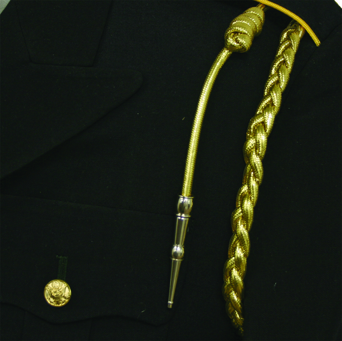 French Single Braid Shoulder Cord with Nickel Tip (One Color)