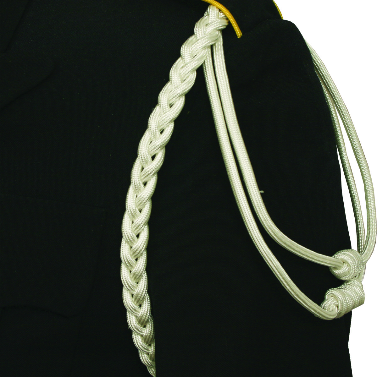 Single Braid Shoulder Cord with 2 Knots No Tip (One Color)