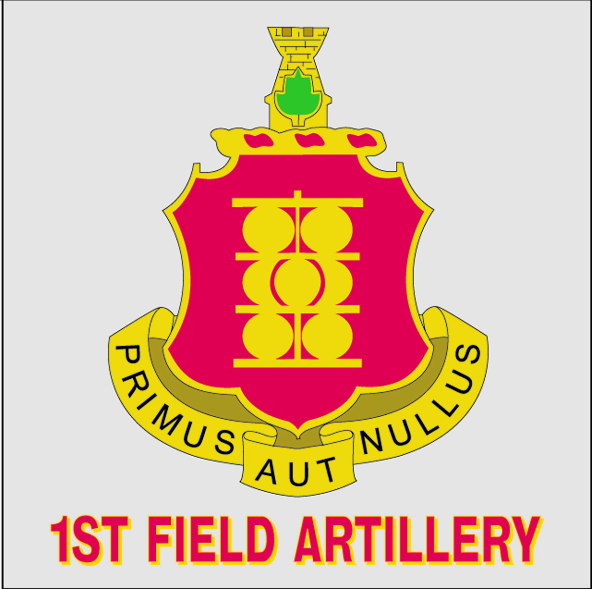 1st Field Artillery Unit Crest Decal