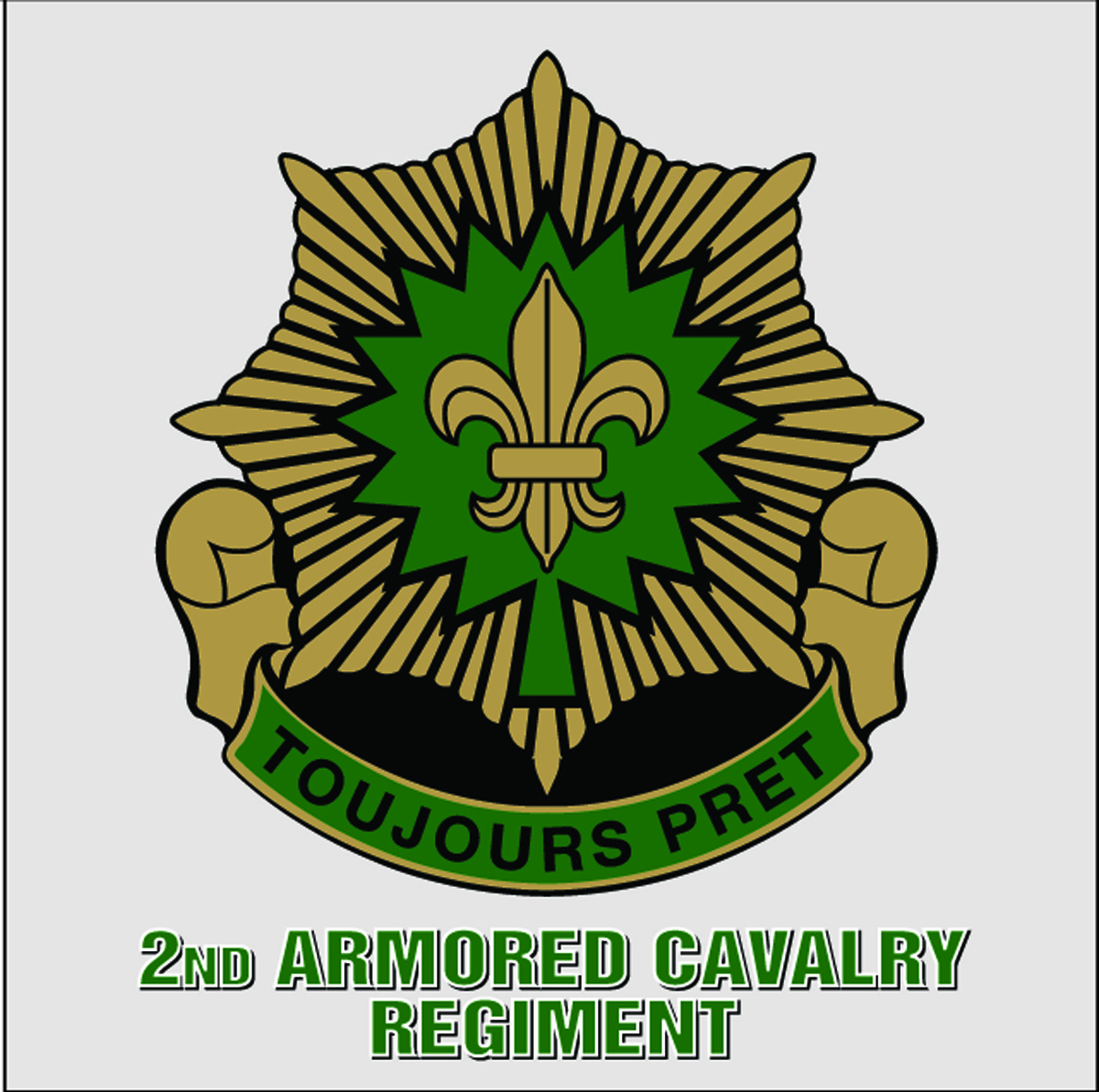 2 Armored Cavalry Regiment Unit Crest Decal 4.25in x 5.25in