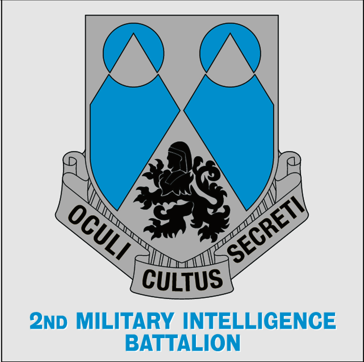 2 Military Intelligence Battalion Unit Crest Decal 4.25in x 5.25in