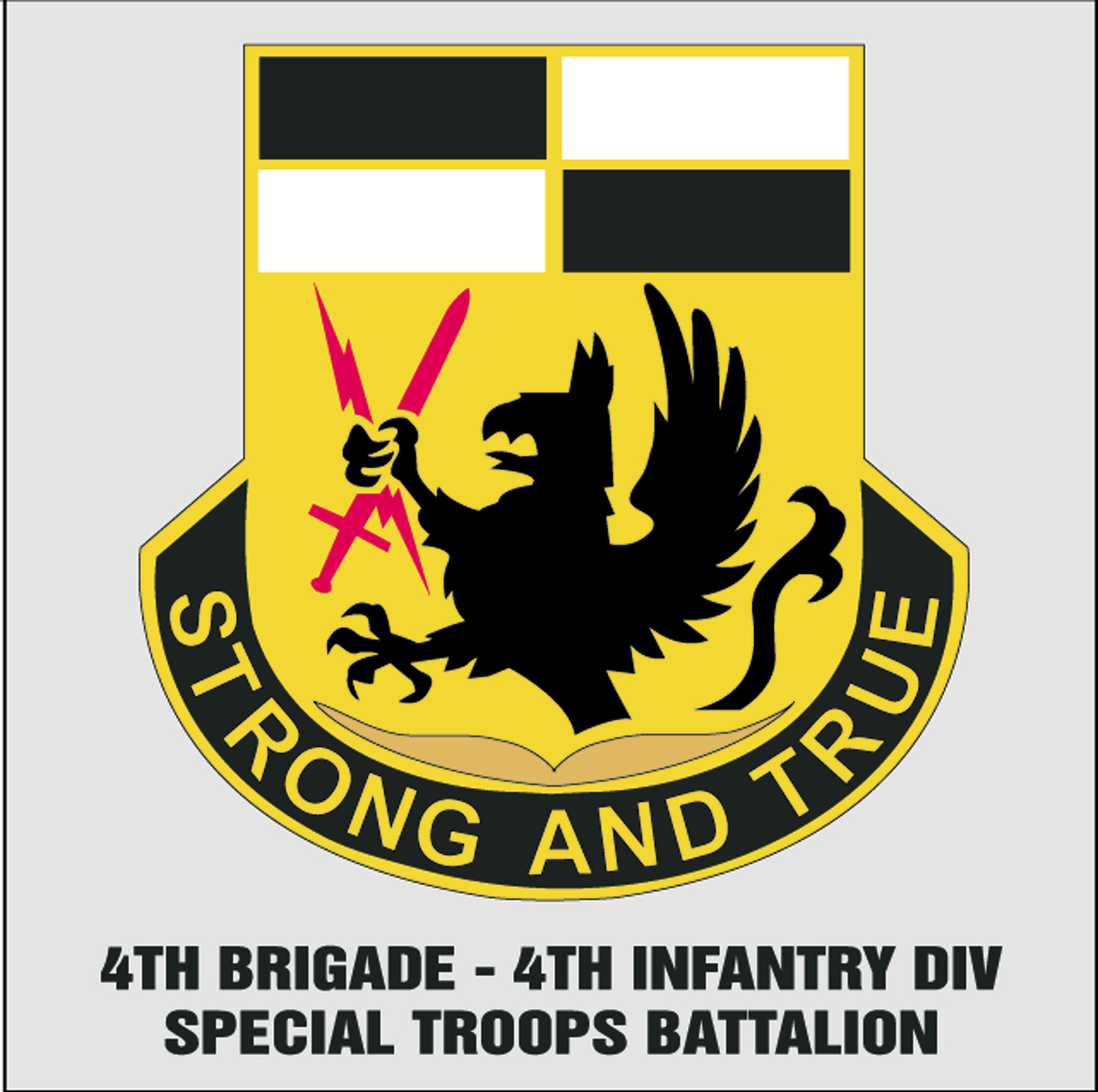 4th Brigade 4th Infantry Special Troops Battalion Unit Crest Decal