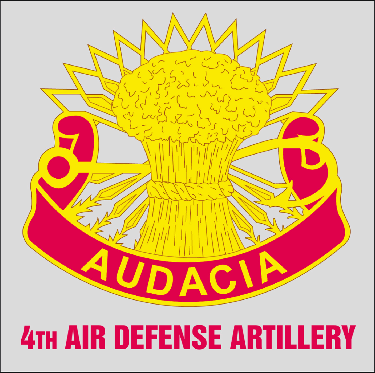 4th Air Defense Artillery Unit Crest Decal