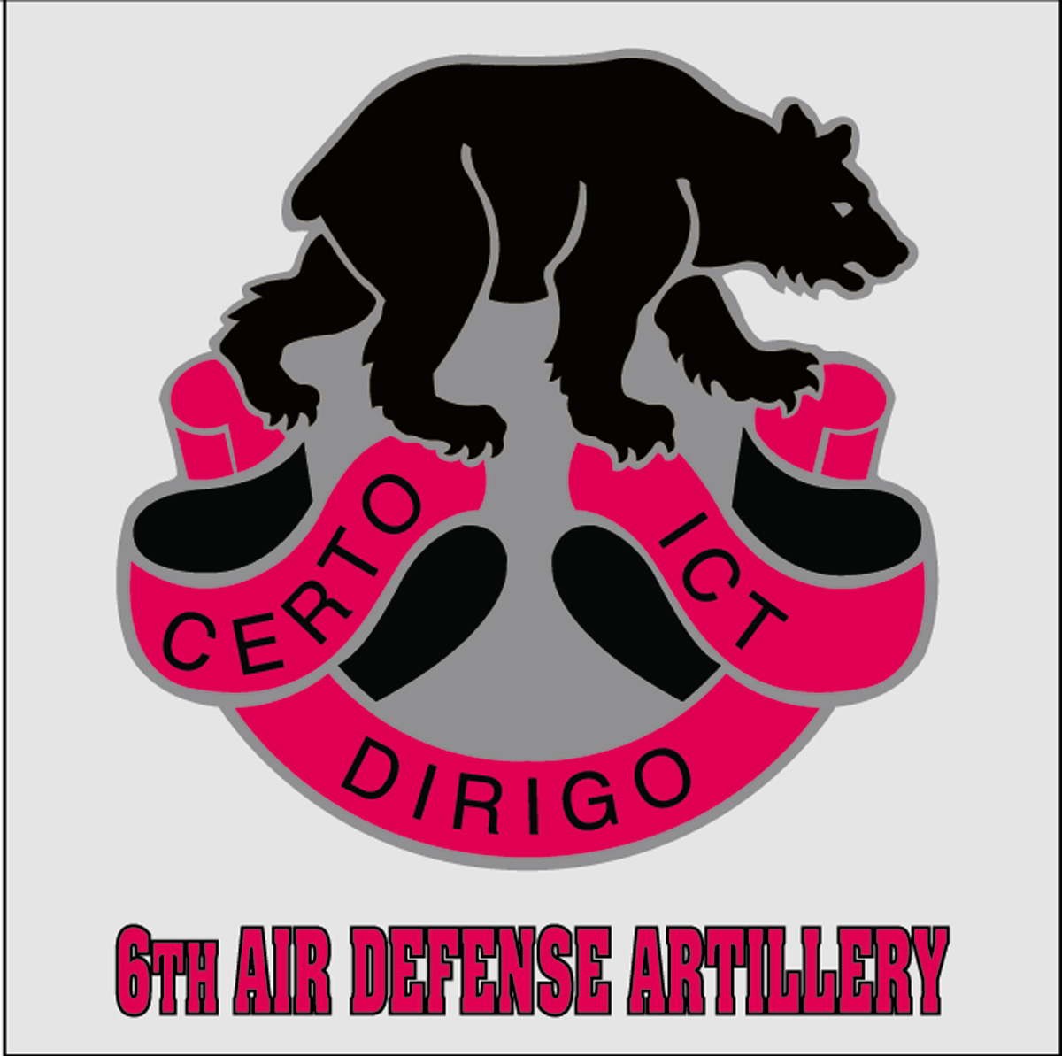 6th Air Defense Artillery Unit Crest Decal