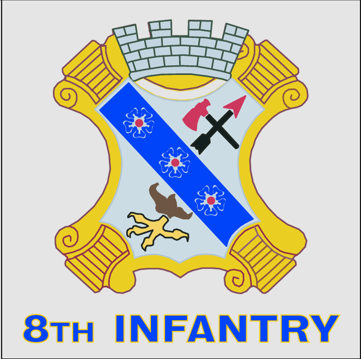 8th Infantry Unit Crest Decal