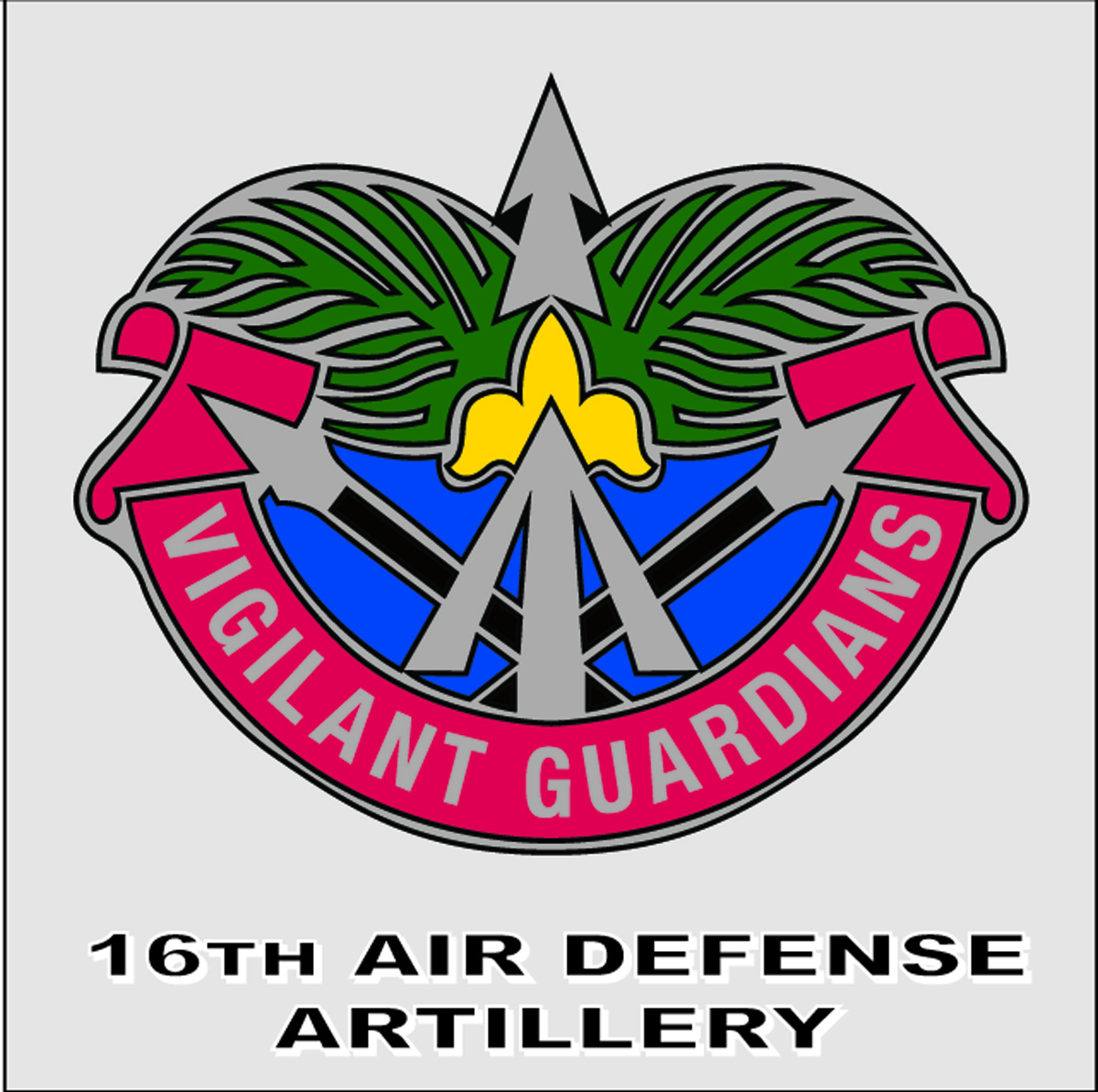 16th Air Defense Artillery Group Unit Crest Decal