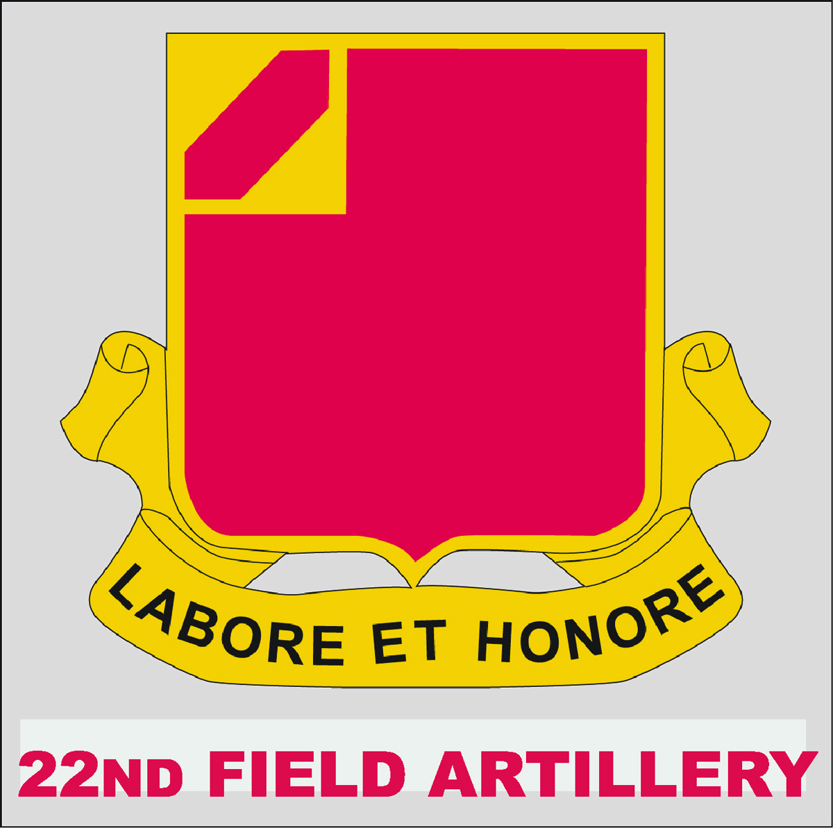 22nd Field Artillery Unit Crest Decal