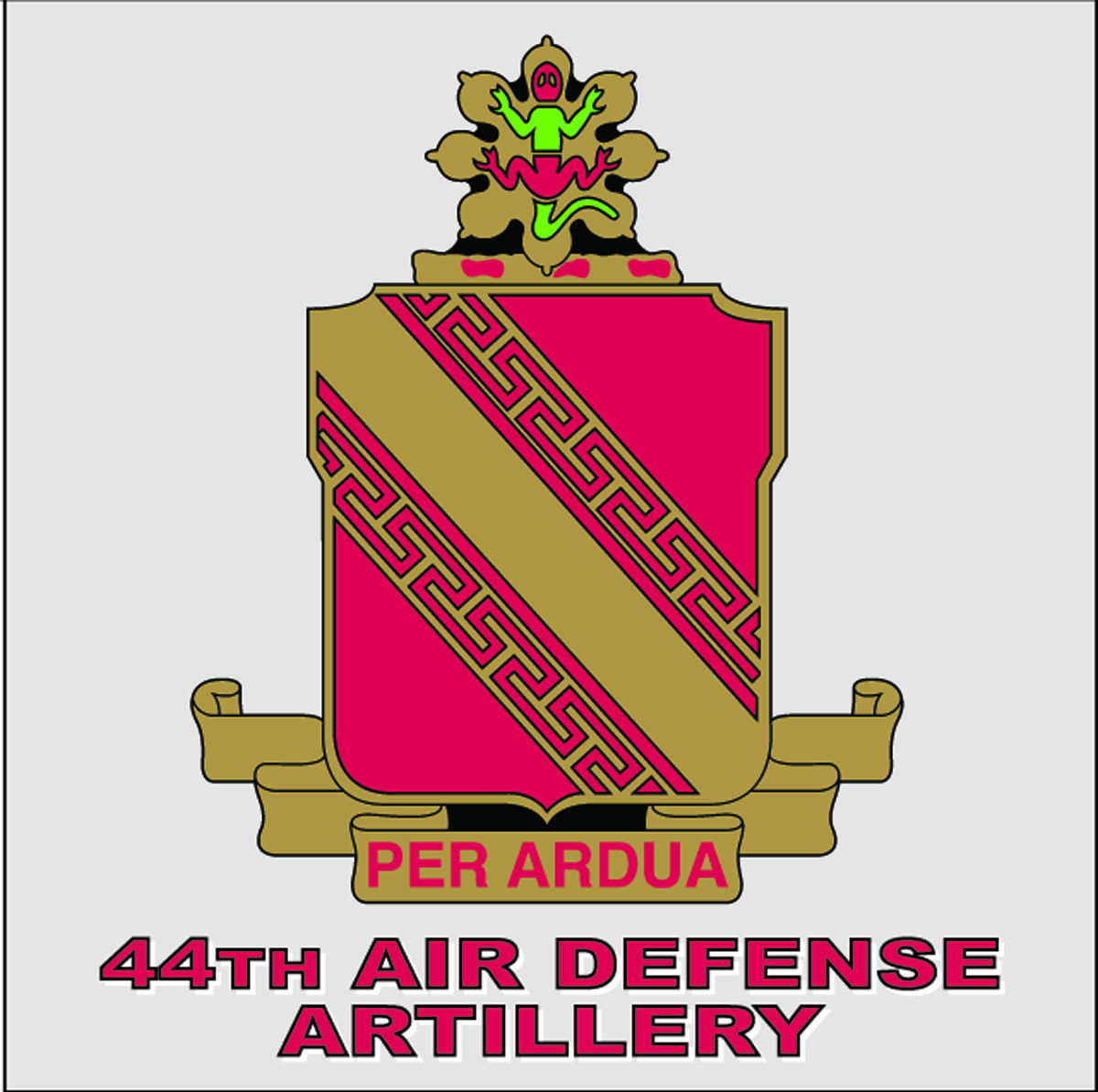 44th Air Defense Artillery Unit Crest Decal