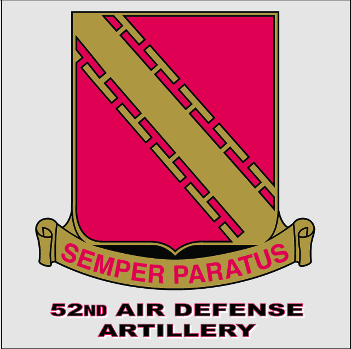 52nd Air Defense Artillery Unit Crest Decal