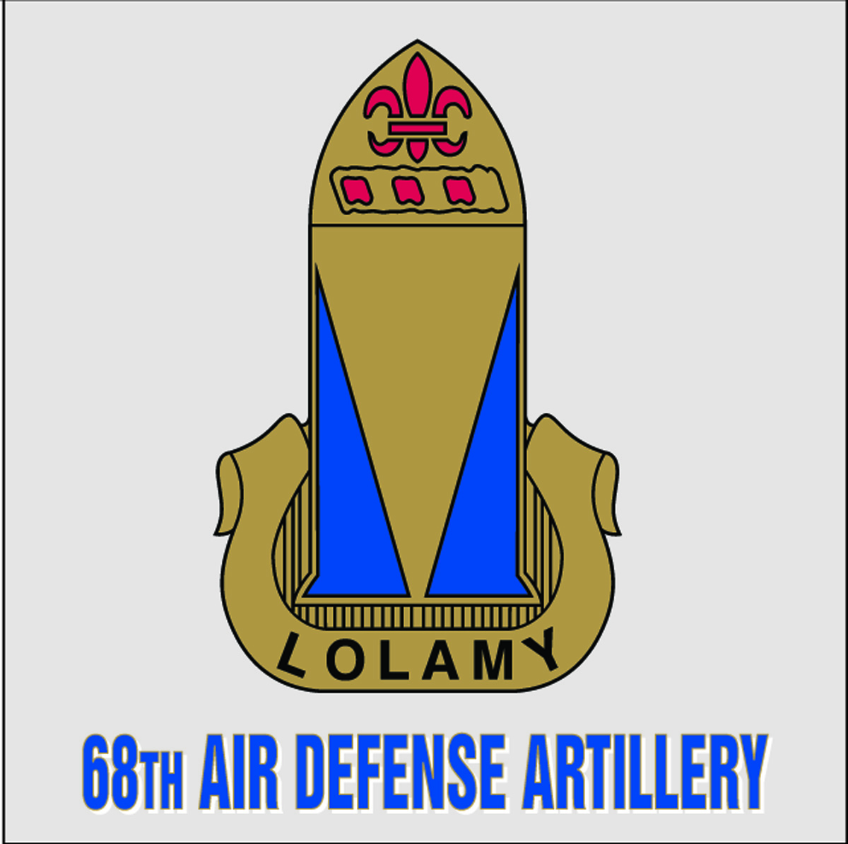 68th Air Defense Artillery Unit Crest Decal