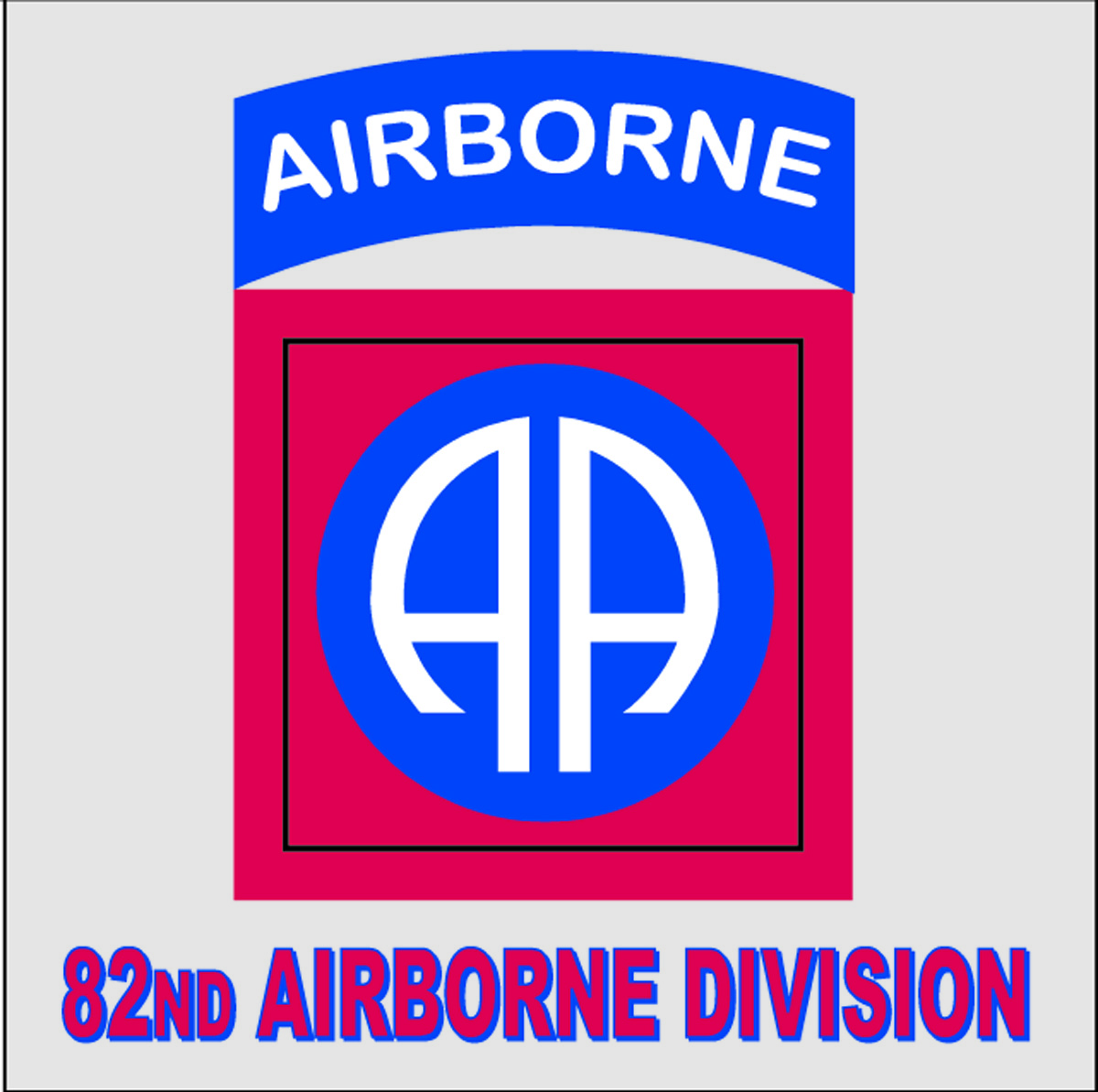 82nd Airborne Division with Tab Unit Crest Decal