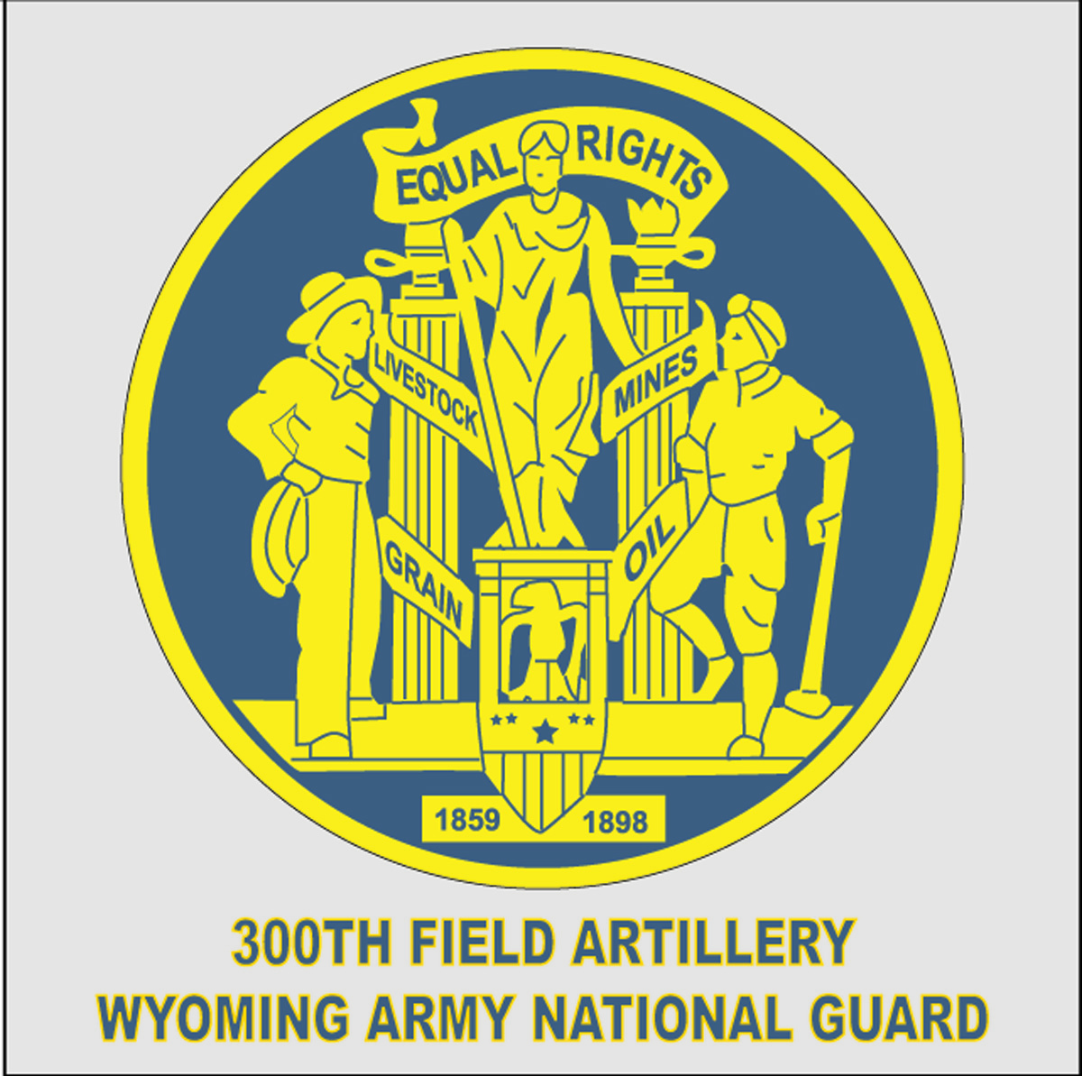300th Field Artillery Wyoming Army National Guard Unit Crest Decal