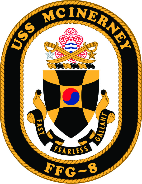 Frigate USS McInerney FFG-8 Coat of Arms Decal