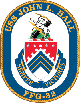 Frigate USS John L. Hall FFG-32 Coat of Arms Decal