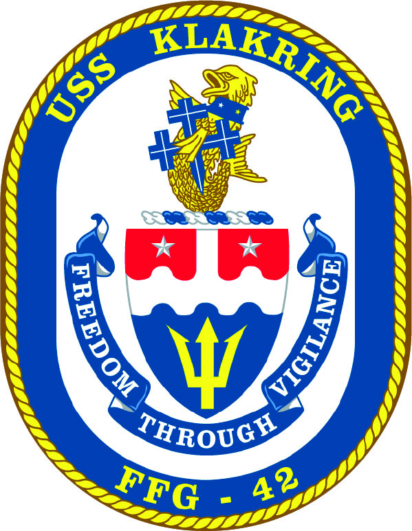 Frigate USS Klakring FFG-42 Coat of Arms Decal
