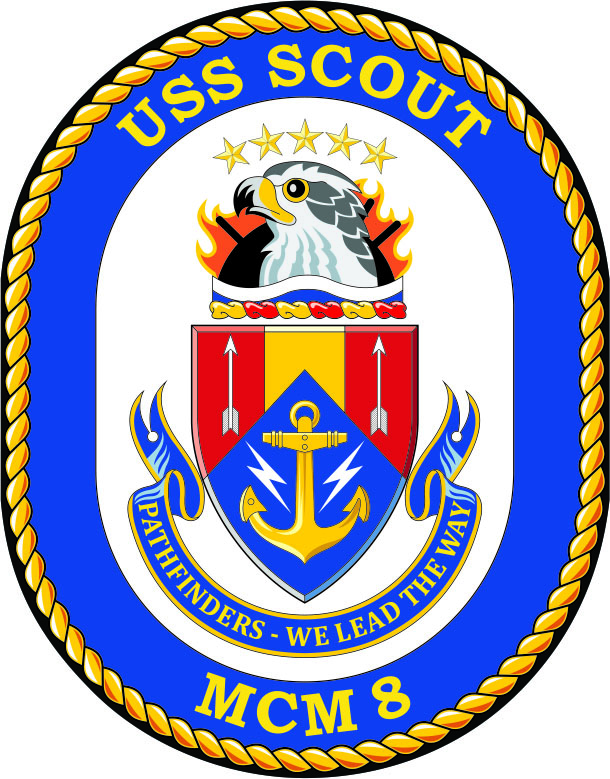Mine Countermeasures Ship USS Scout MCM-8 Coat of Arms Decal