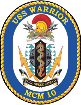 Mine Countermeasures Ship USS Warrior MCM-10 Coat of Arms Decal