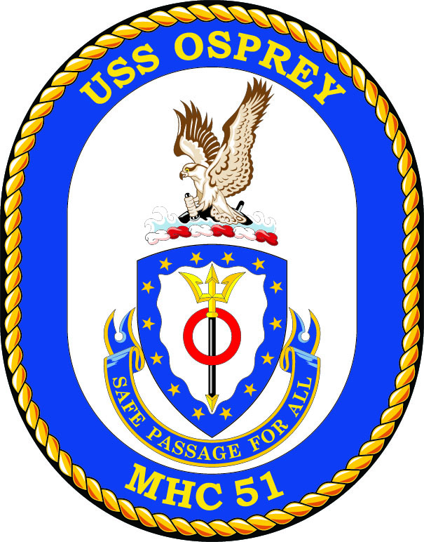 Mine Hunter USS Osprey MHC-51 Coat of Arms Decal