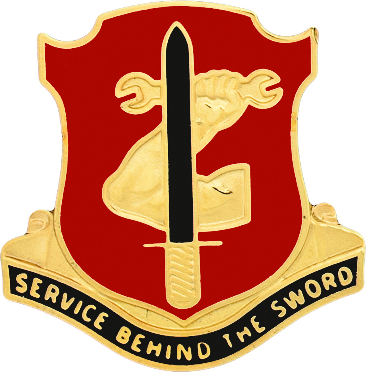 185th Maintenance Battalion Unit Crest (Service Behind the Sword)