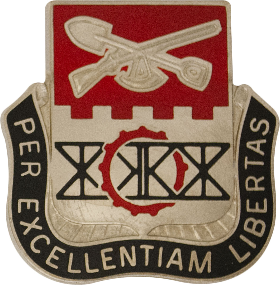 206th Engineer Battalion Unit Crest (Excellentiam Libertas)