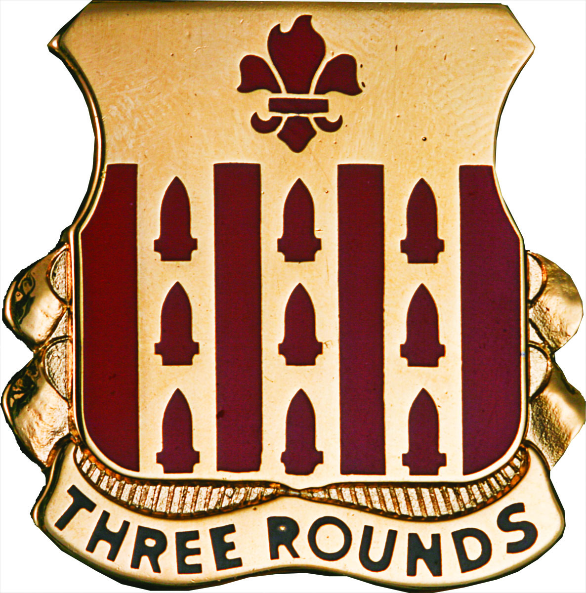 333rd Field Artillery Unit Crest (Three Rounds)