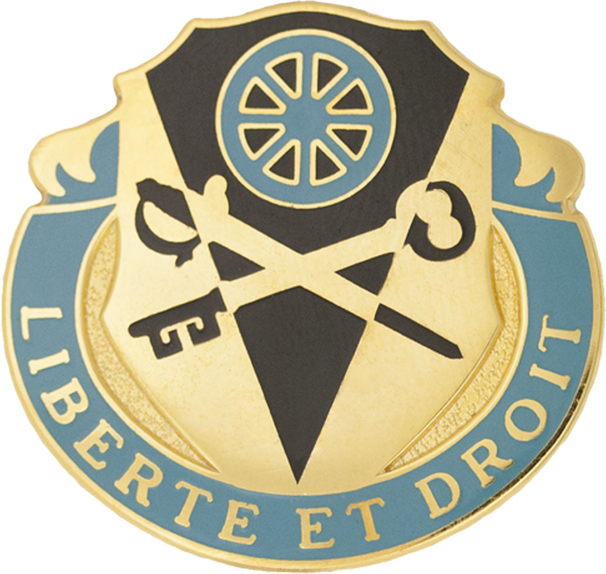 554th Quartermaster Battalion Unit Crest (Liberte Et Deoit)