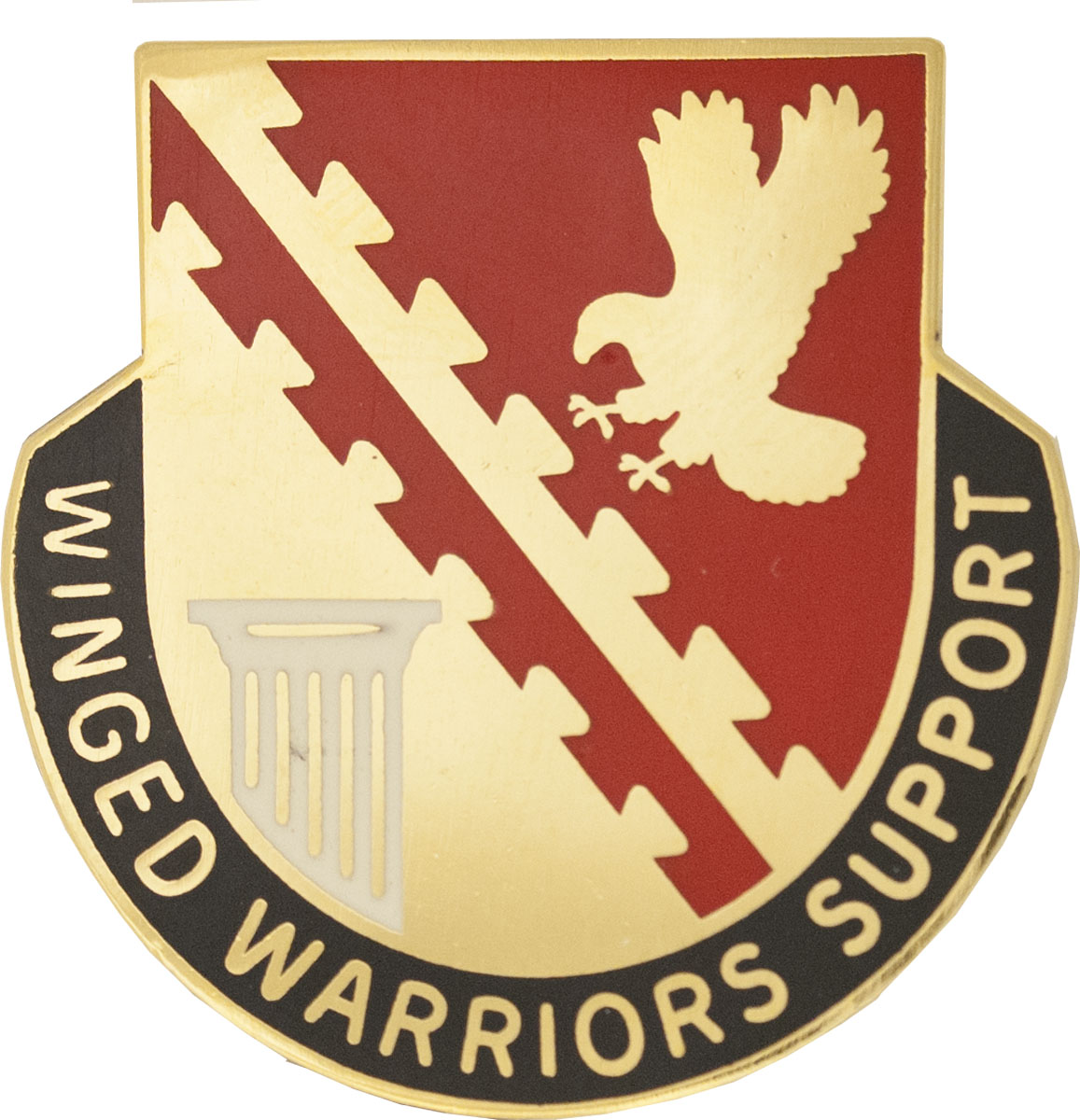 834th Support Battalion Unit Crest (Winged Warriors Support)