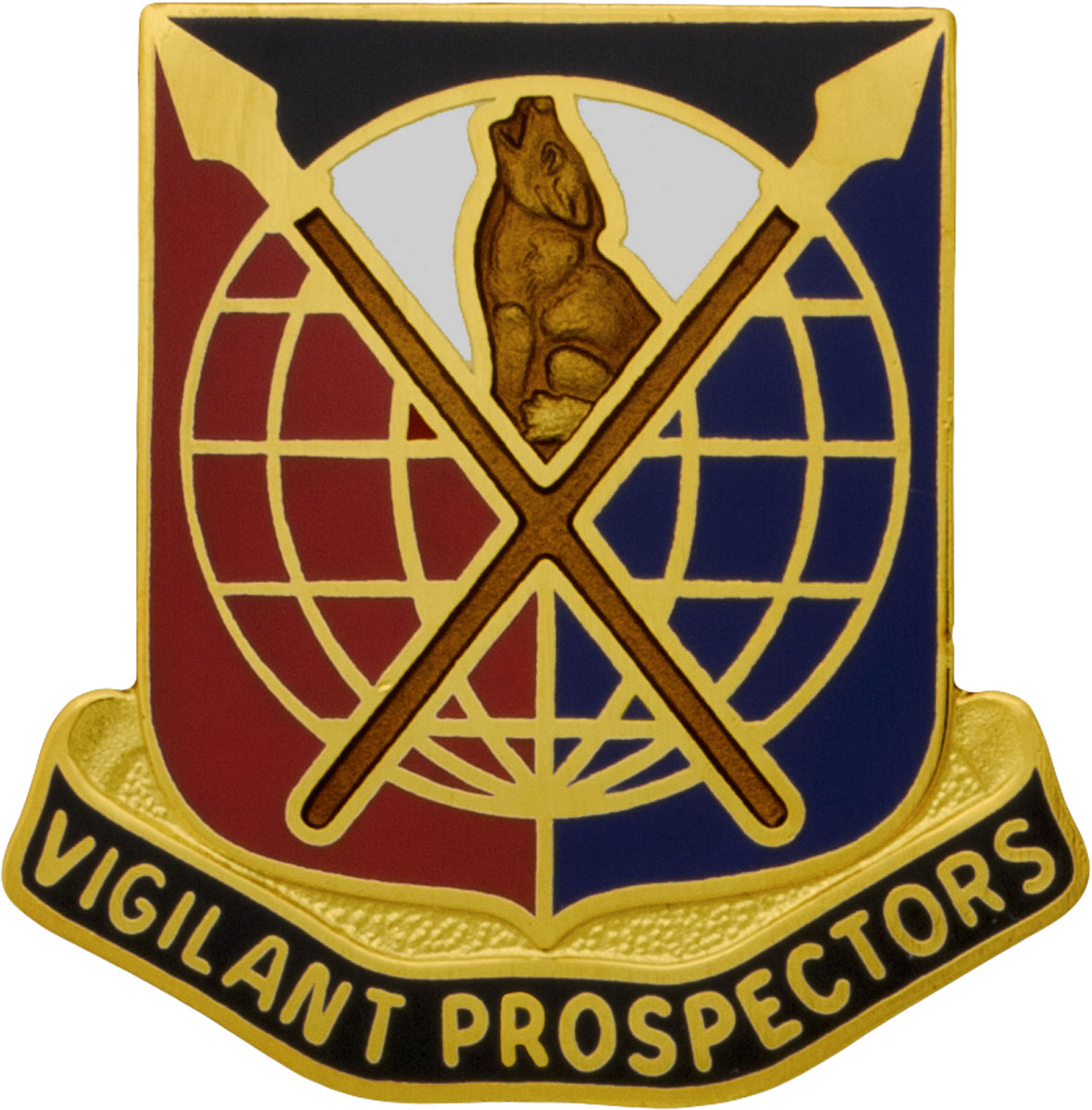904th Support Battalion Unit Crest (Vigilant Prospectors)