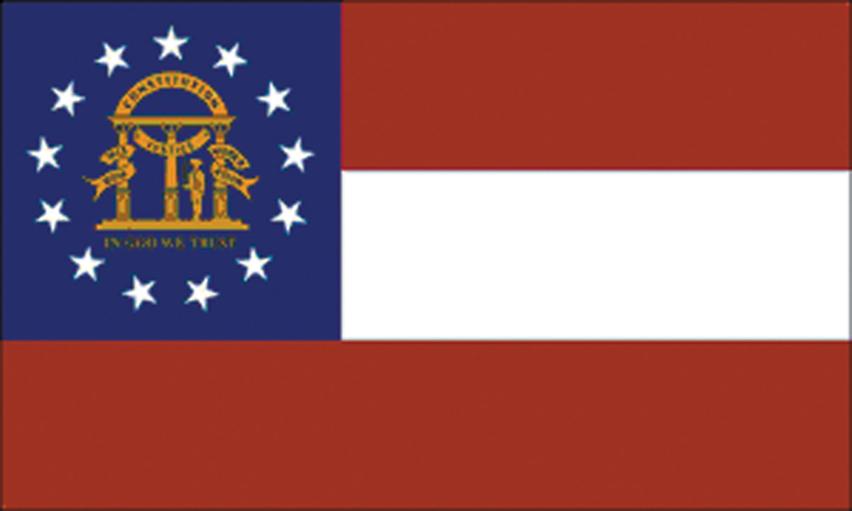 Georgia State Flag Outdoor Header & Grommet Plain