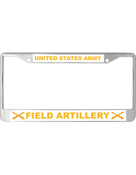 License Plate Frame US Army FIeld Artillery Gold/Red