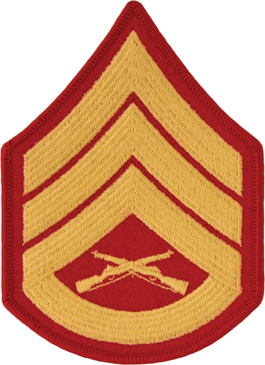 Gold/Red Female Chevron (105) Staff Sergeant USMC (Pair)