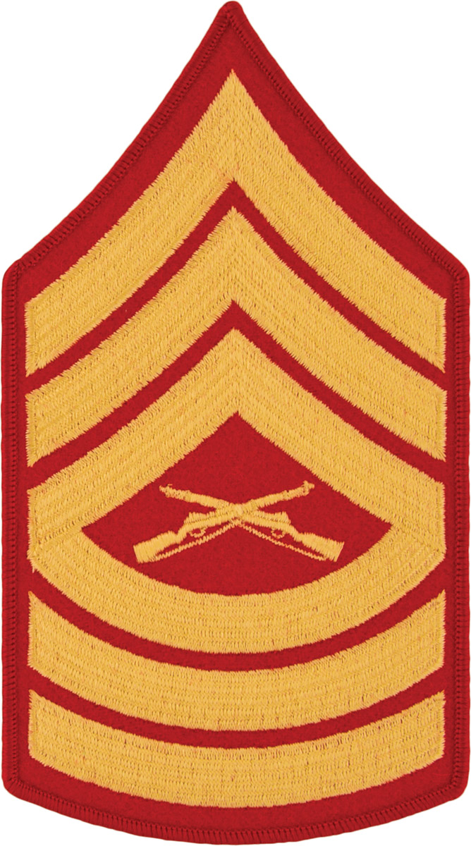 Gold/Red Male Chevron (107) Master Sergeant USMC (Pair)