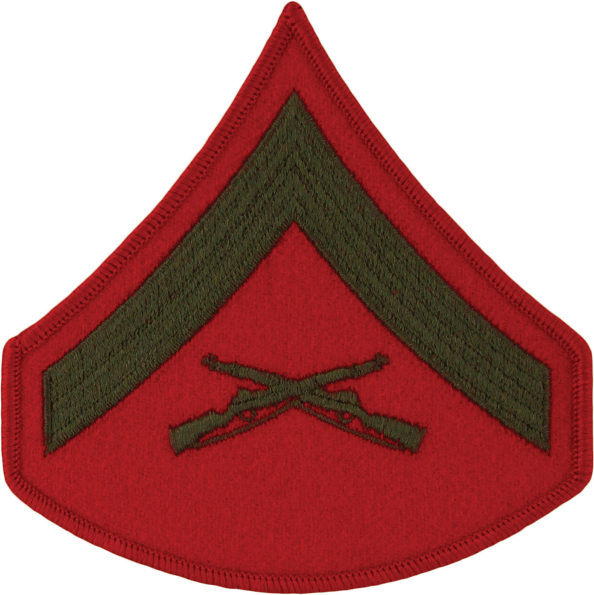 Green/Red Male Chevron (202) Lance Corporal USMC (Pair)
