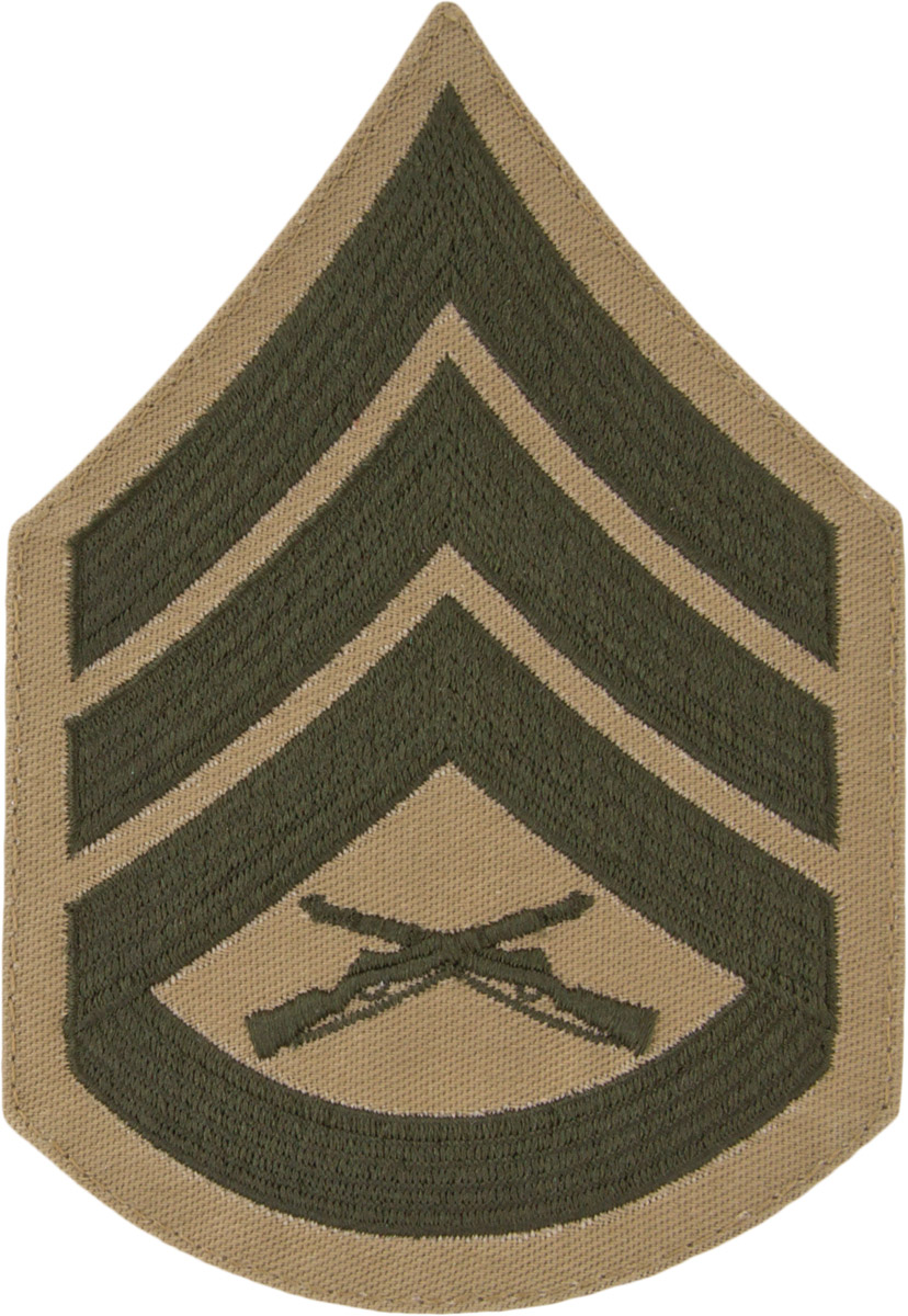 Green/Khaki Male Chevron (305) Staff Sergeant USMC (Pair)