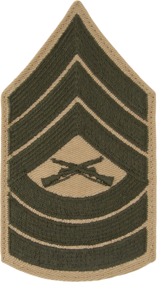 Green/Khaki Female Chevron (307) Master Sergeant USMC (Pair)