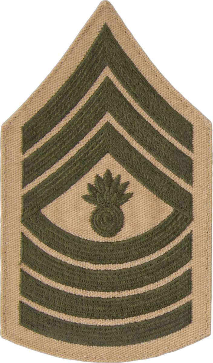 Green/Khaki Female Chevron (309) Master Gunnery Sergeant USMC (Pair)