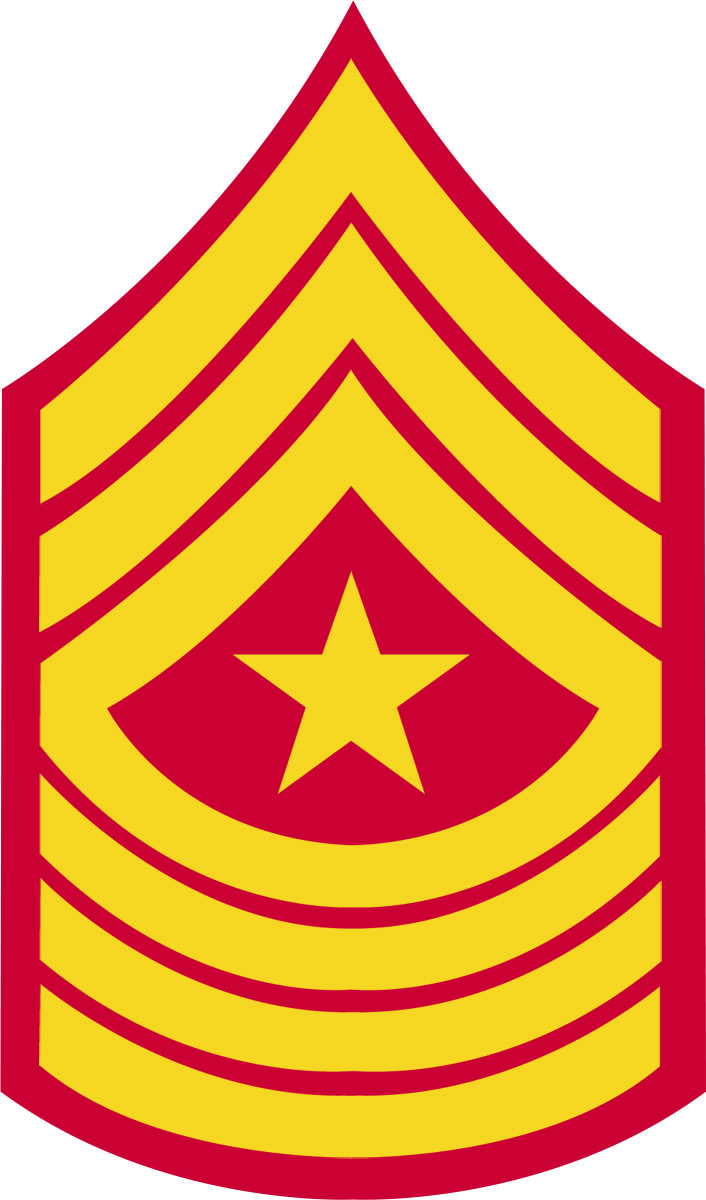 USMC Chevron Magnet Gold on Red Sergeant Major