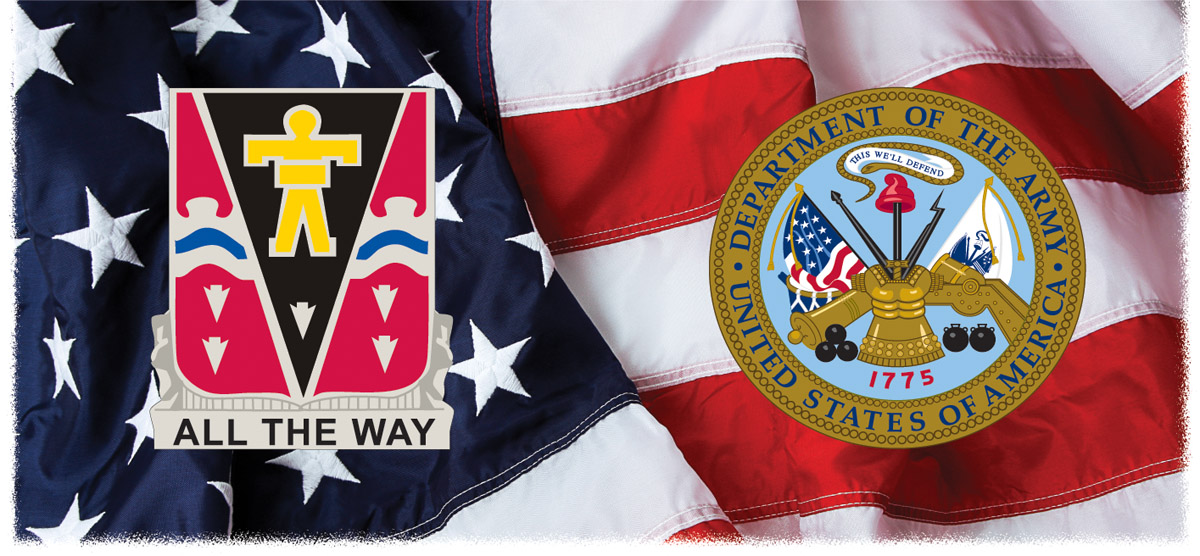 Army Coffee Mug Flag with DOA Background Unit Crest 509 Infantry