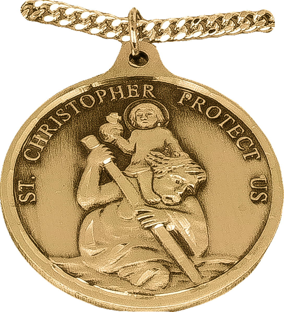 NS-710B, Saint Christopher with US Marine Corps, Gold 1 1/4in Round