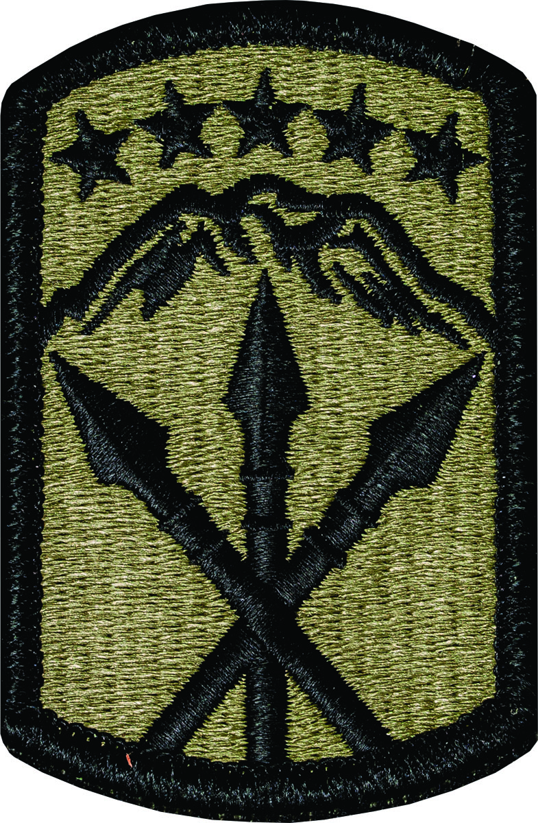593rd Sustainment Brigade Scorpion Patch with Fastener