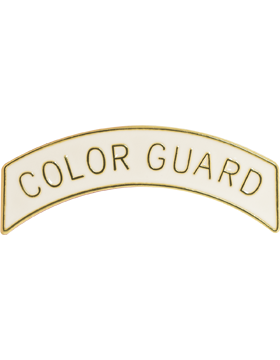 Metal Arc Tab COLOR GUARD White with Gold Letters