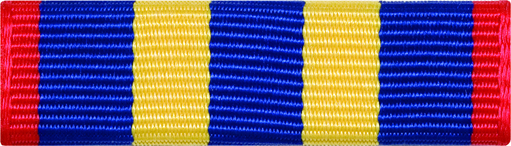 ROTC Ribbon (RC-R706) Community Service Red Blue and Yellow (L-6)