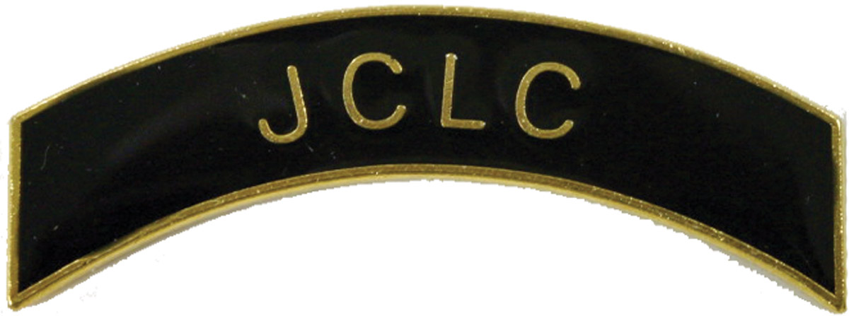 Metal Arc Tab JCLC Black with Gold Letters