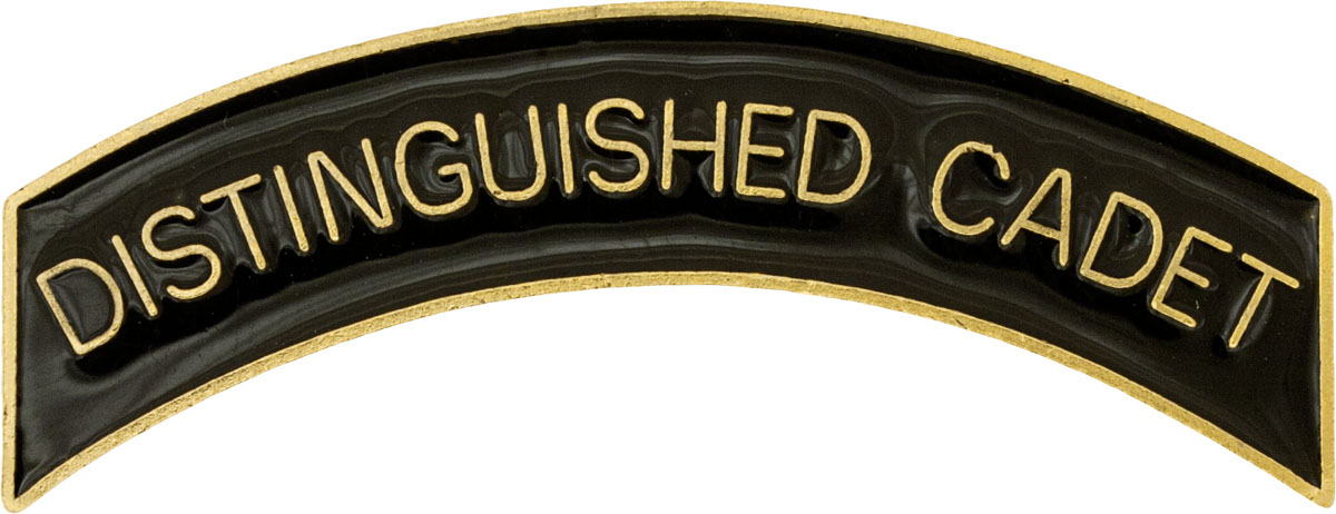 Metal Arc Tab DISTINGUISHED CADET Black with Gold Letters
