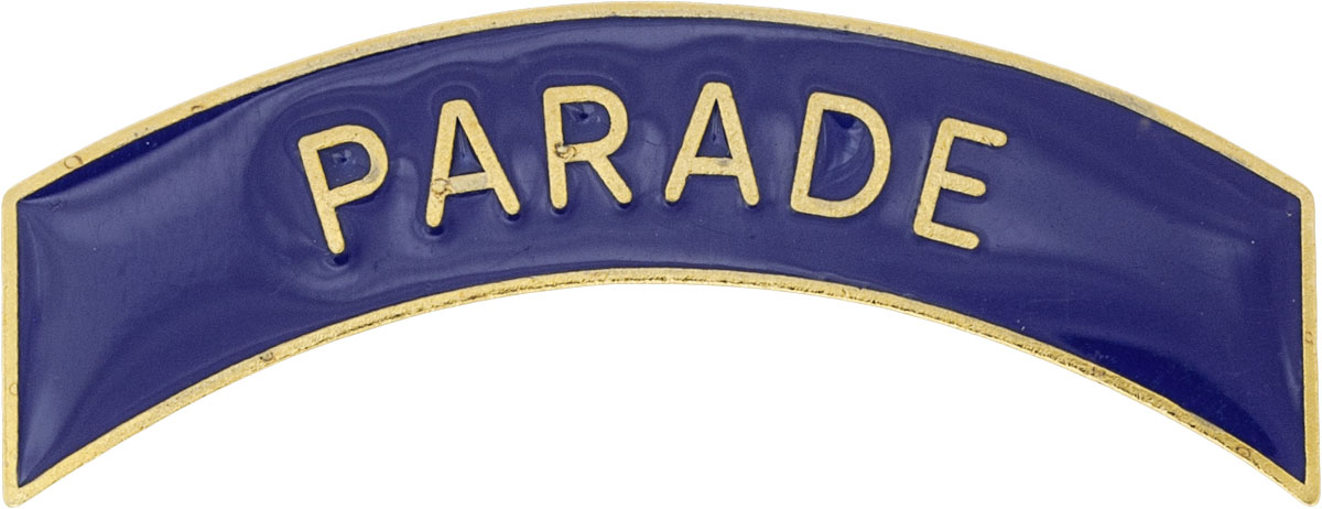 Metal Arc Tab PARADE Blue with Gold Letters