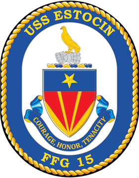 Frigate USS Estocin FFG-15 Coat of Arms Sticker
