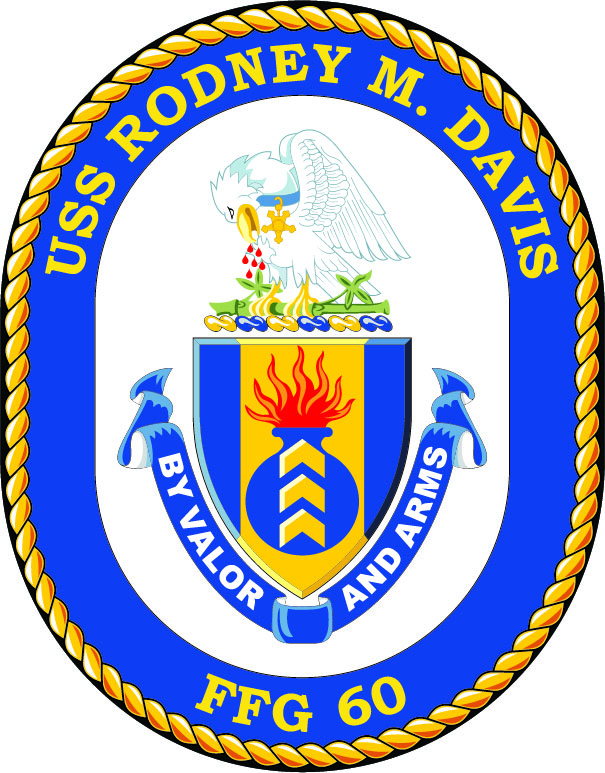 Frigate USS Rodney M. Davis FFG-60 Coat of Arms Sticker