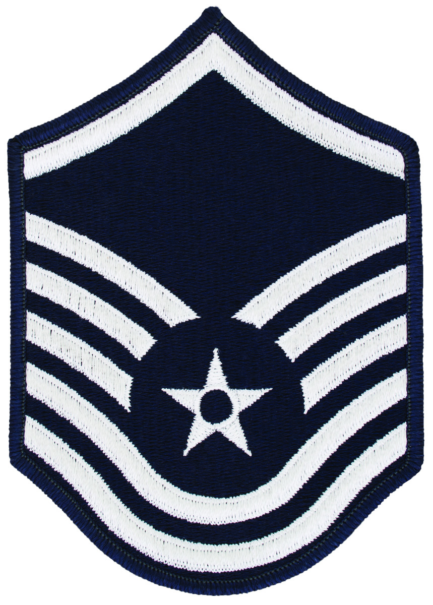 Male Air Force Chevron Blue and White (Pair) Master Sergeant
