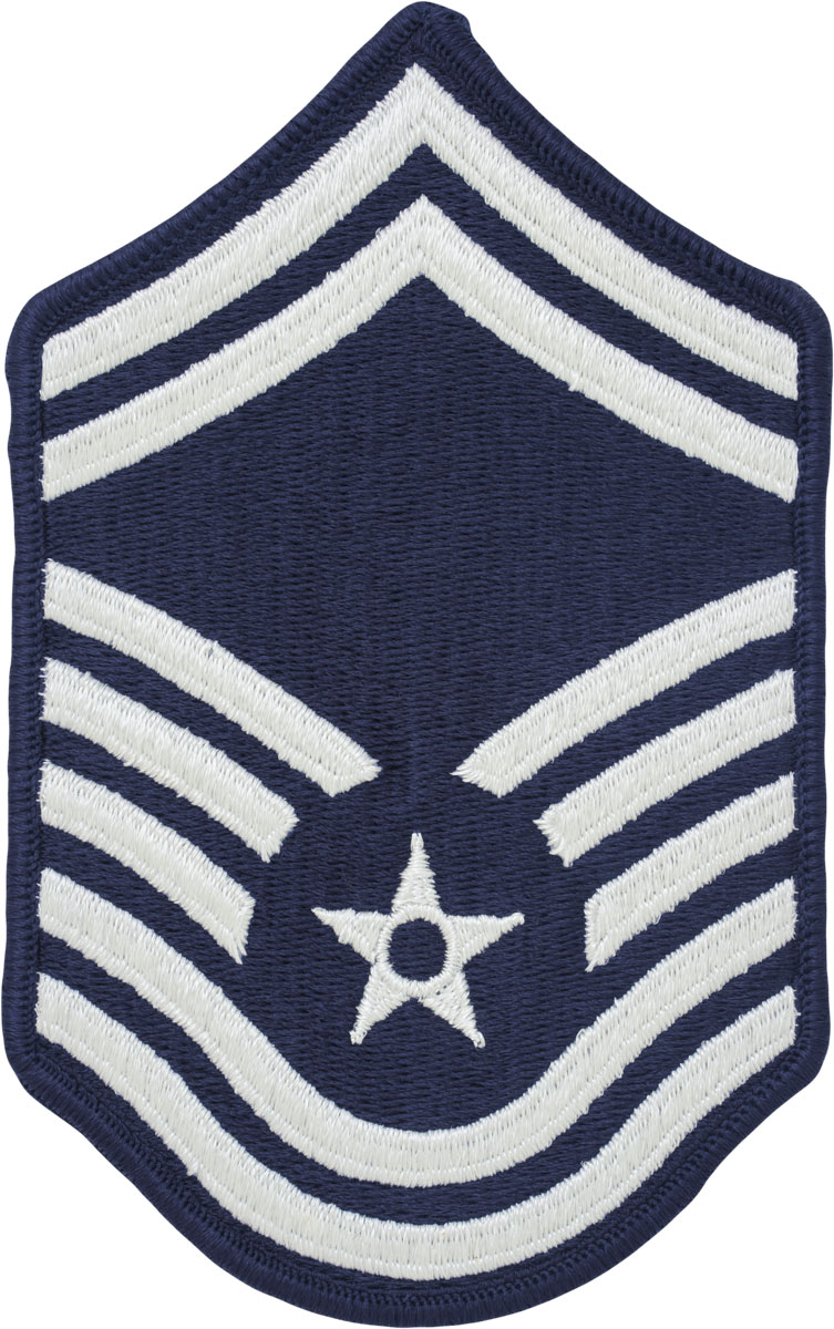 Female Air Force Chevron Blue and White (Pair) Senior Master Sergeant